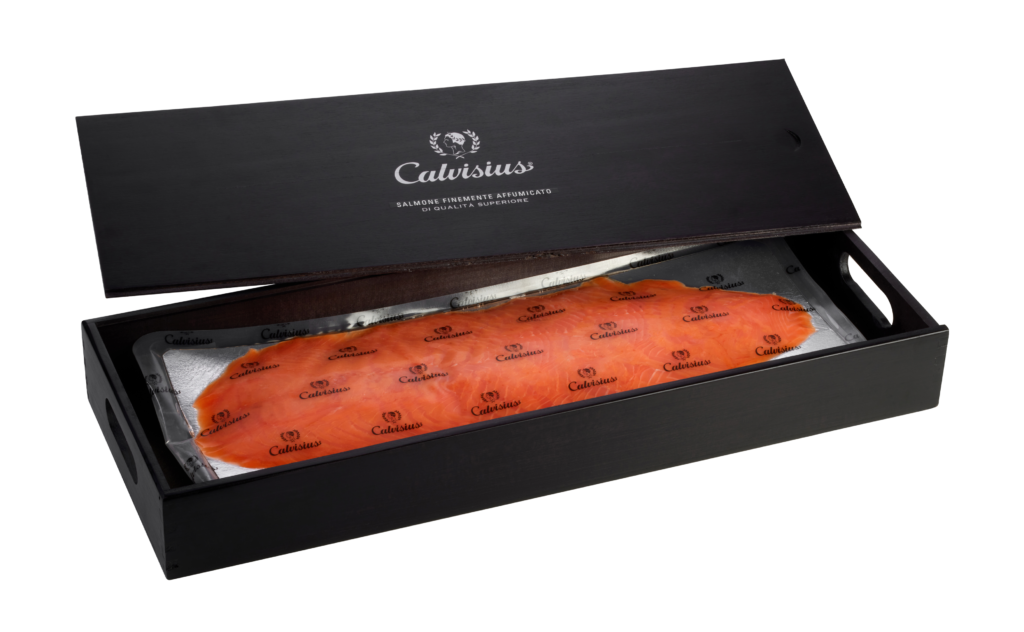 Scottish Long-Slice Salmon - Wooden Gift Box - Calvisius